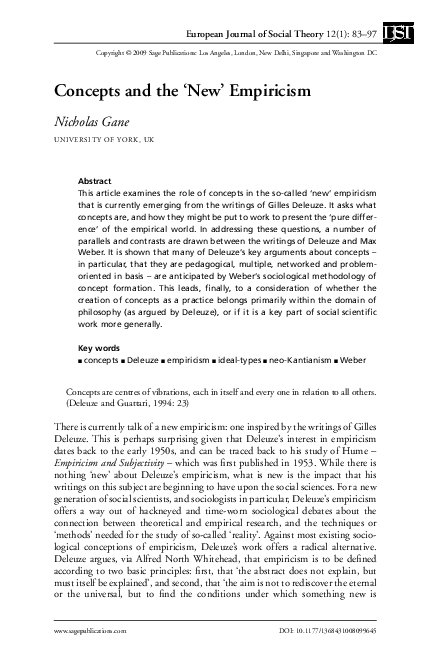 (PDF) Concepts and the `New' Empiricism