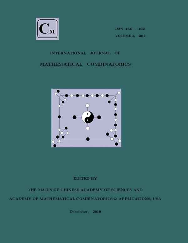 (PDF) INTERNATIONAL JOURNAL OF MATHEMATICAL COMBINATORICS, Vol.4,2019