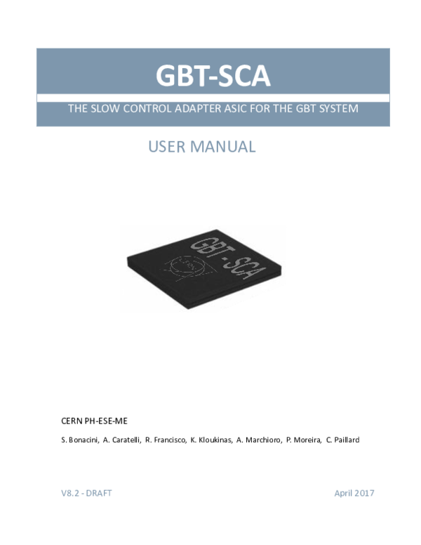 (PDF) GBT-SCA THE SLOW CONTROL ADAPTER ASIC FOR THE GBT SYSTEM USER ...