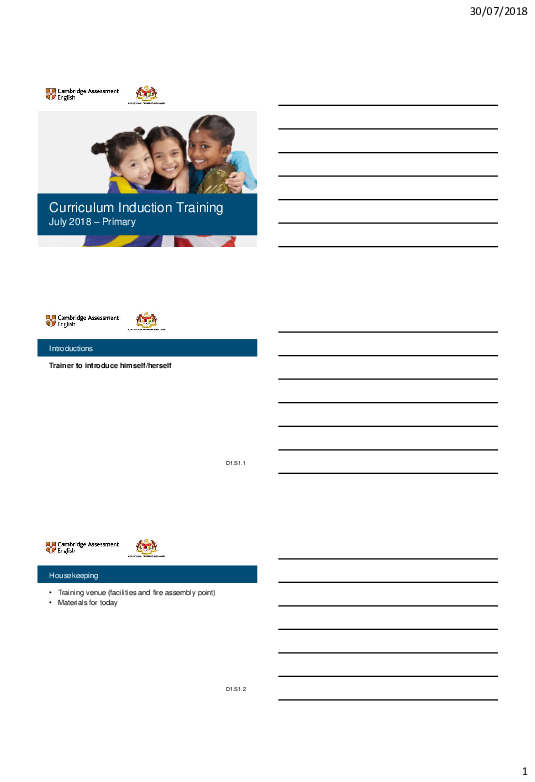(PDF) Curriculum Induction Training Introductions