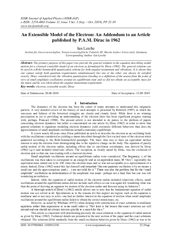 (PDF) An Extensible Model of the Electron: An Addendum to an Article ...