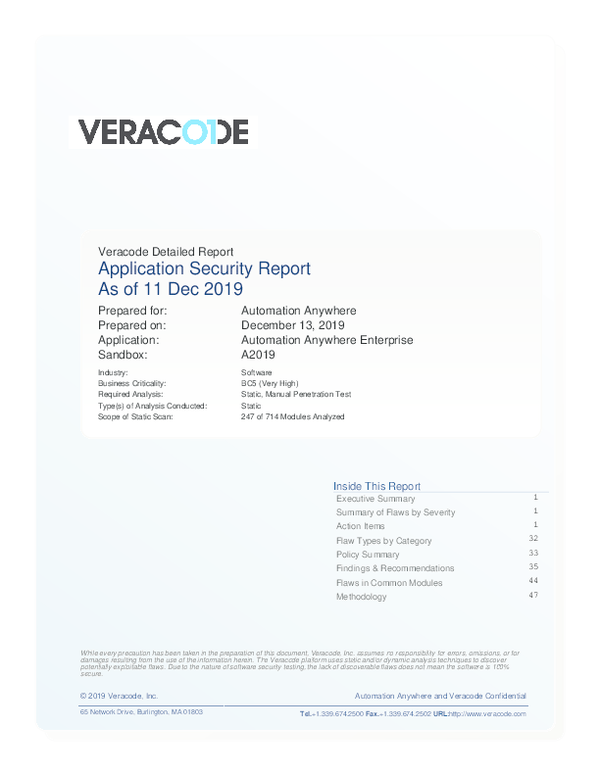 (PDF) Veracode Detailed Report