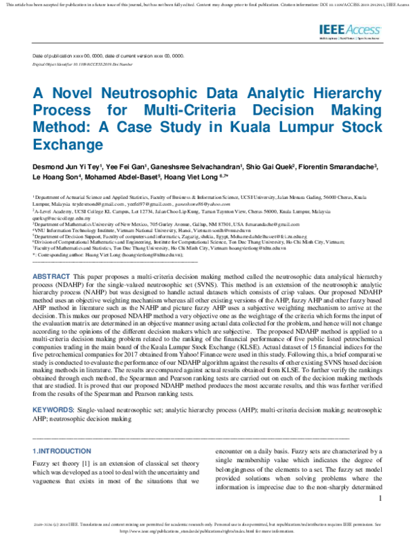 (PDF) A Novel Neutrosophic Data Analytic Hierarchy Process for Multi ...