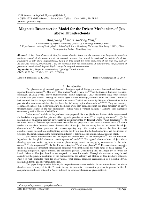 (PDF) Magnetic Reconnection Model for the Driven Mechanism of Jets ...