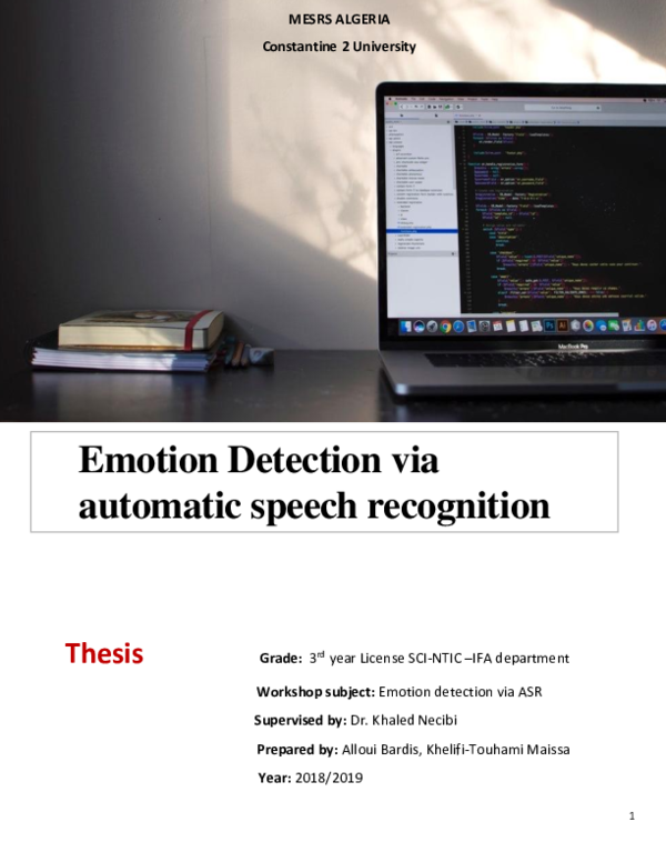 Pdf Emotion Detection Via Automatic Speech Recognition