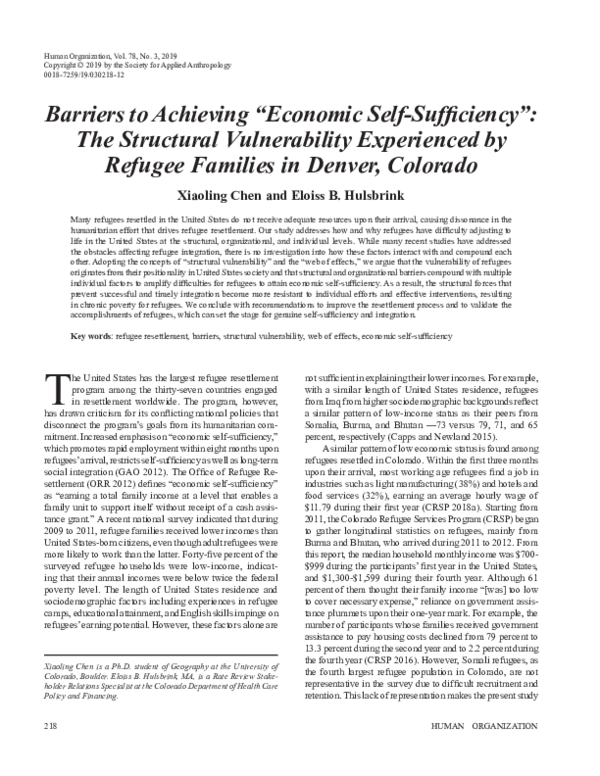 (PDF) Barriers to Achieving Economic Self-Sufficiency: The Structural ...