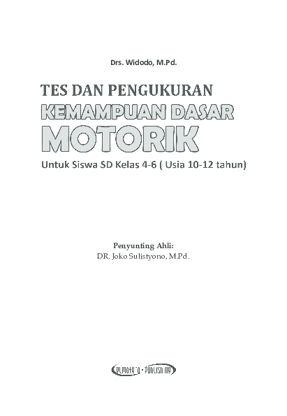 (PDF) Tes dan Pengukuran KEMAMPUAN DASAR MOTORIK Untuk Siswa SD Kelas 4 ...