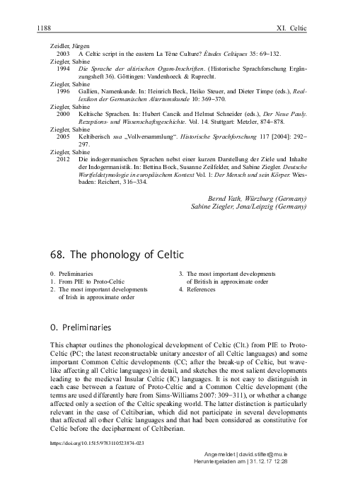 (PDF) The Phonology of Celtic