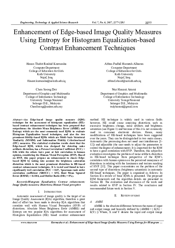 (PDF) Enhancement of Edge-based Image Quality Measures Using Entropy for Histogram Equalization ...