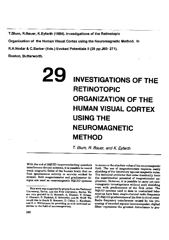 (PDF) Investigations of the Retinotopic Organization of the Human Visual Cortex using the ...