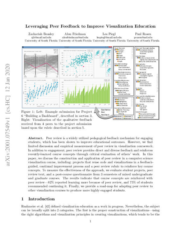 (PDF) Leveraging Peer Feedback to Improve Visualization Education