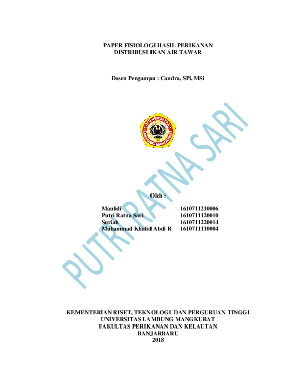 (DOC) DISTRIBUSI IKAN AIR TAWAR