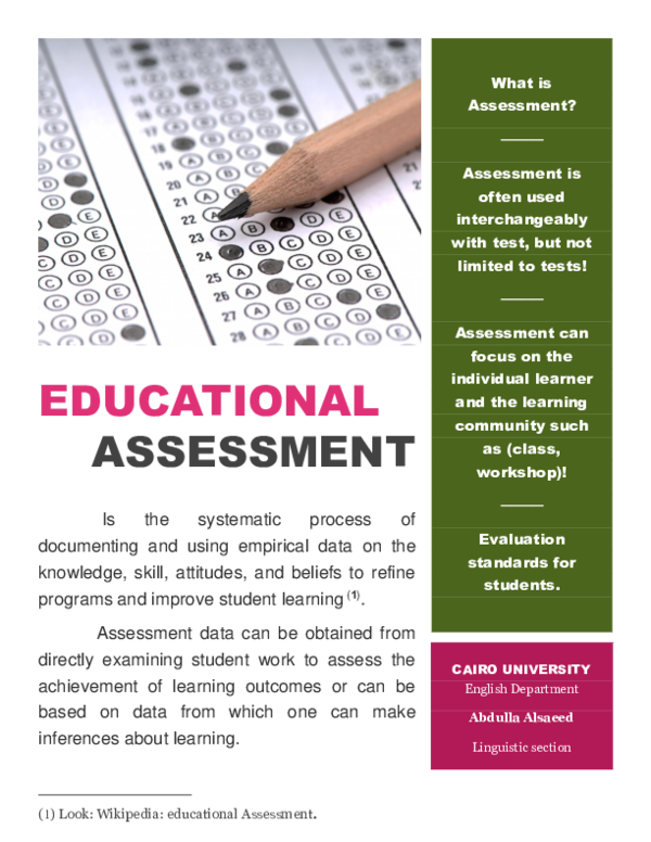 (PDF) Educational assessment
