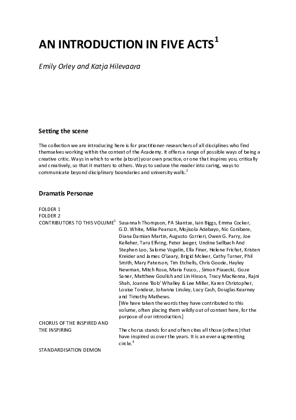 (PDF) An Introduction in Five Acts