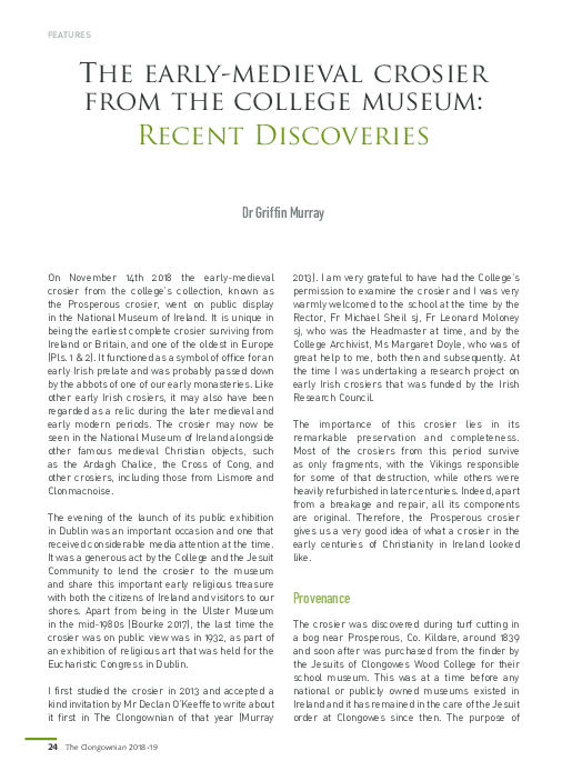 (PDF) The early-medieval crosier from the College Museum: recent ...