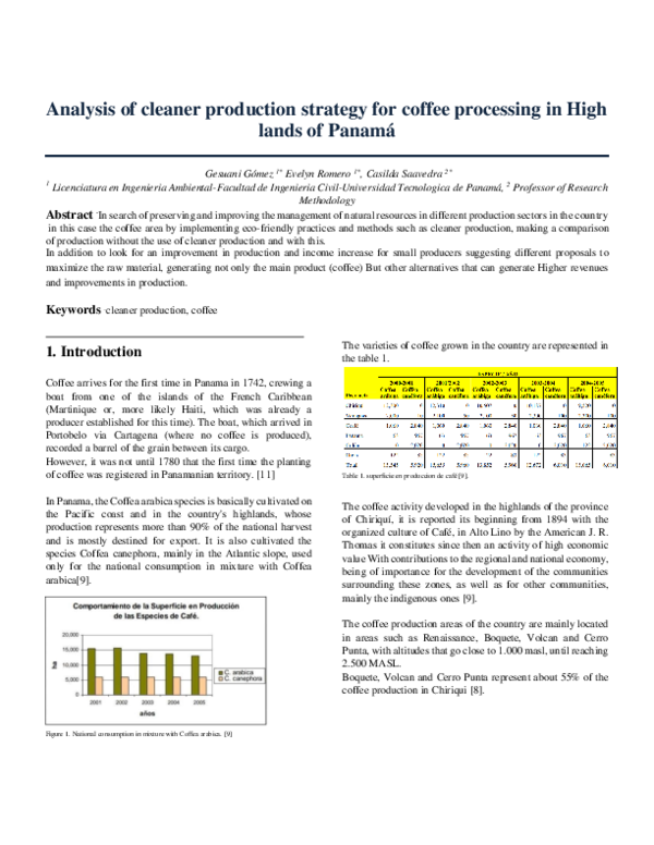 (PDF) Analysis of cleaner production strategy for coffee processing in ...