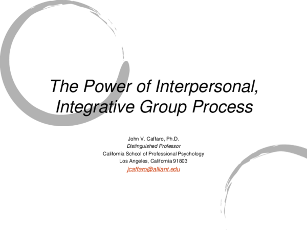 (PPT) The Power of Integrative Interpersonal Group Process