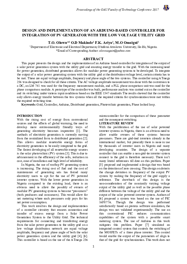 (PDF) DESIGN AND IMPLEMENTATION OF AN ARDUINO-BASED CONTROLLER FOR ...