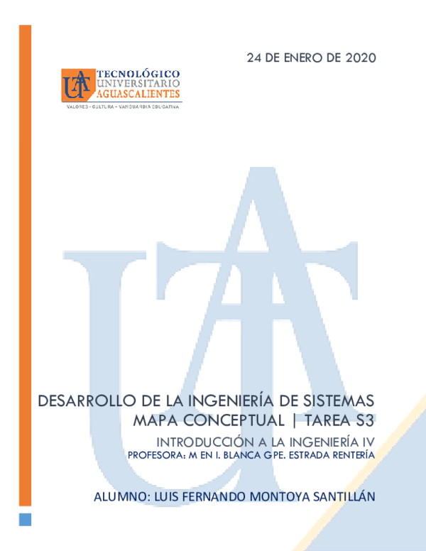 (PDF) DESARROLLO DE LA INGENIERÍA DE SISTEMAS MAPA CONCEPTUAL | TAREA ...