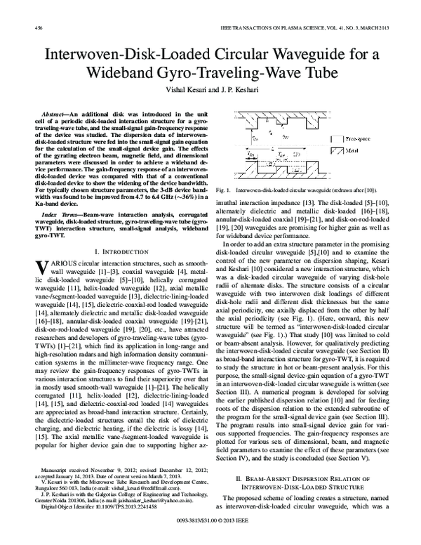 (PDF) Interwoven-Disk-Loaded Circular Waveguide for a Wideband Gyro ...