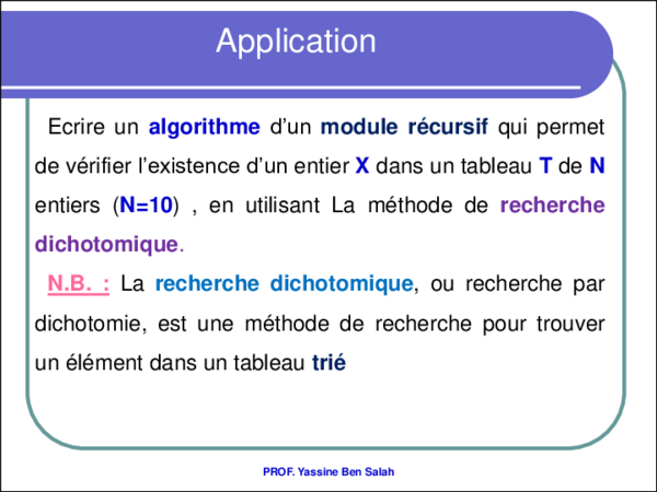 (PDF) Recherche-dichotomique-Yassine-Ben-Salah-Récursive-Algorithmique ...