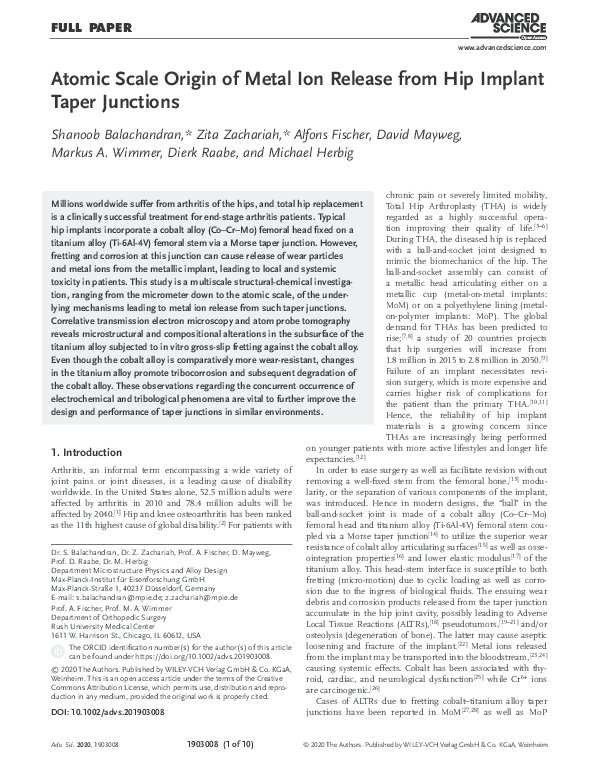 (PDF) 903008 (1 of 10) Atomic Scale Origin of Metal Ion Release from ...