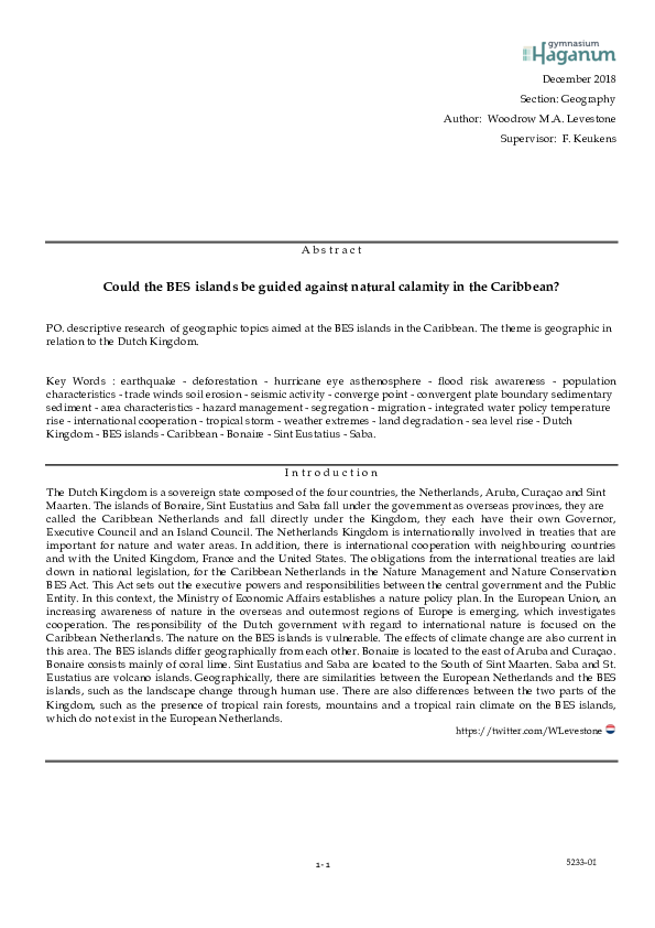 (PDF) BES Islands - The Dutch Kingdom - Latin America | Woodrow M . A ...