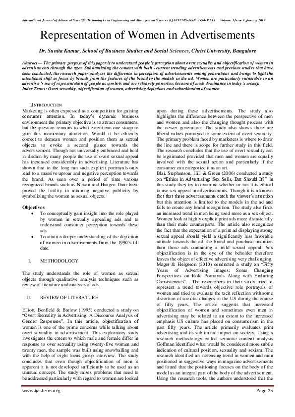 (PDF) Representation of Women in Advertisements