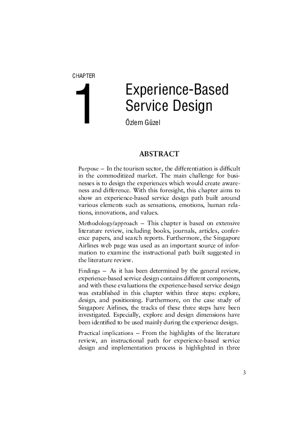 (PDF) Experience-Based Service Design