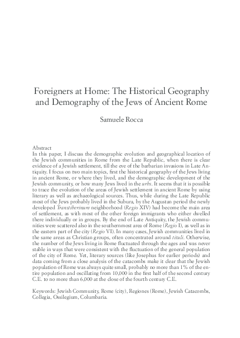(PDF) Foreigners at Home: The Historical Geography and Demography of ...