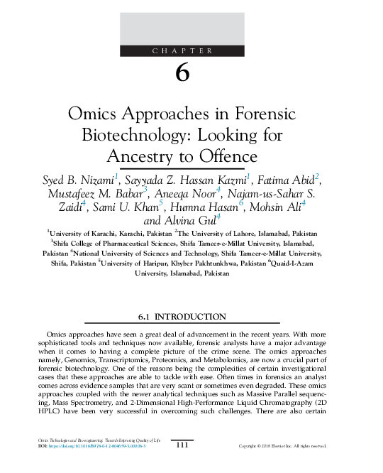 (PDF) Omics Approaches in Forensic Biotechnology: Looking for Ancestry ...