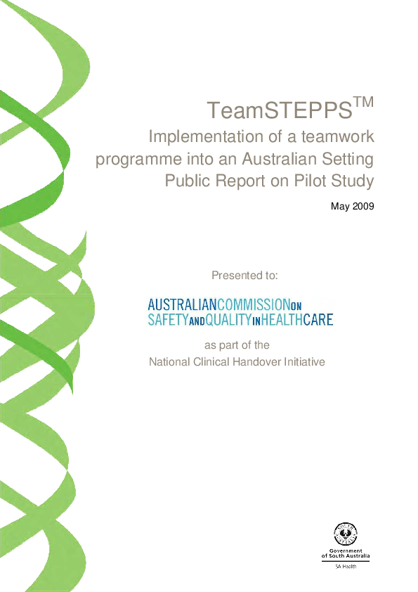 (PDF) TeamSTEPPS TM Implementation of a teamwork programme into an ...