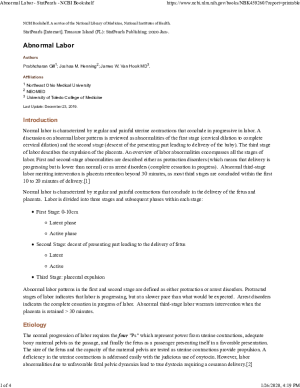 (PDF) Abnormal Labor