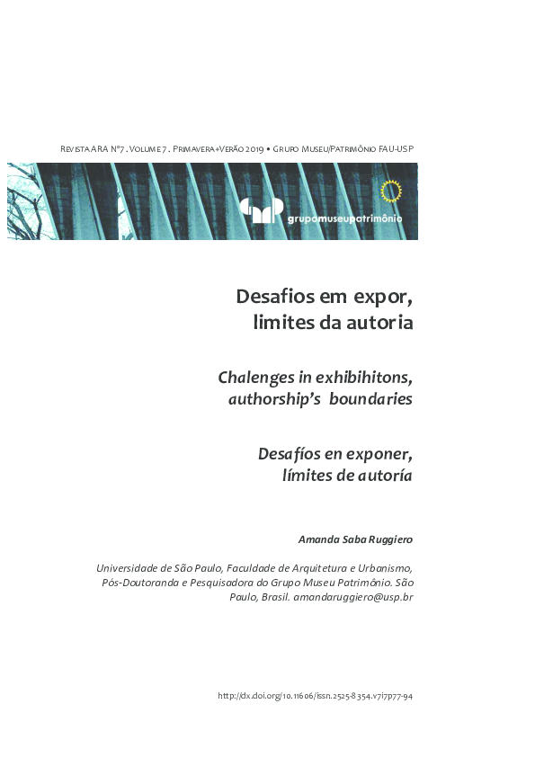 (PDF) Desafios em expor limites de autoria | amanda ruggiero - Academia.edu