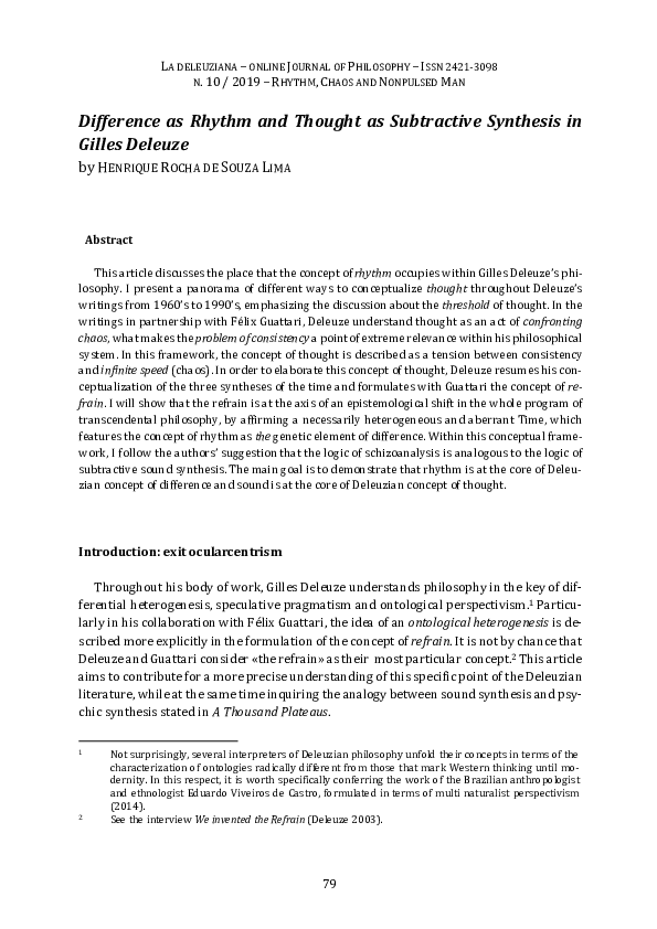 (PDF) Difference as Rhythm and Thought as Subtractive Synthesis in ...
