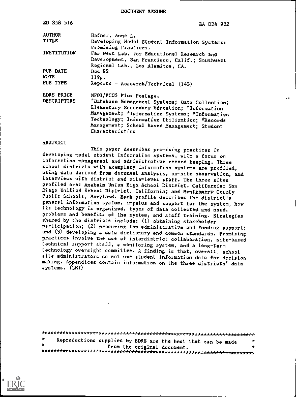 (PDF) Developing Model Student Information Systems: Promising Practices ...