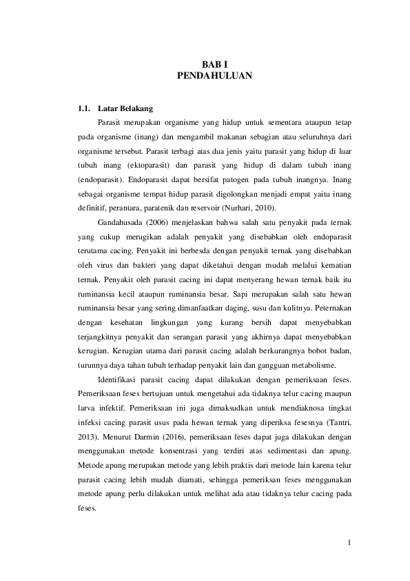 (DOC) Identifikasi Parasit Pada Feses Ruminansia Sapi