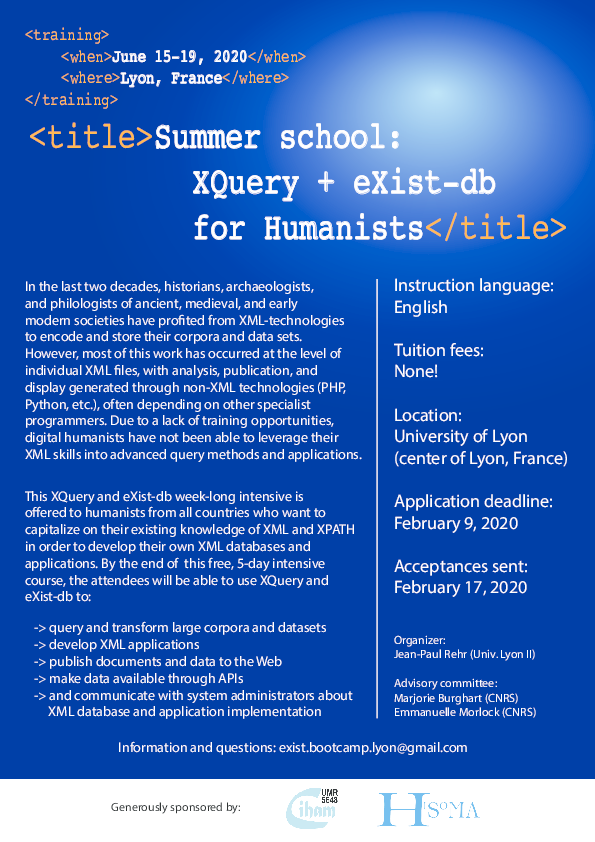 Pdf Summer School Exist Db And Xquery For Humanists June 2020