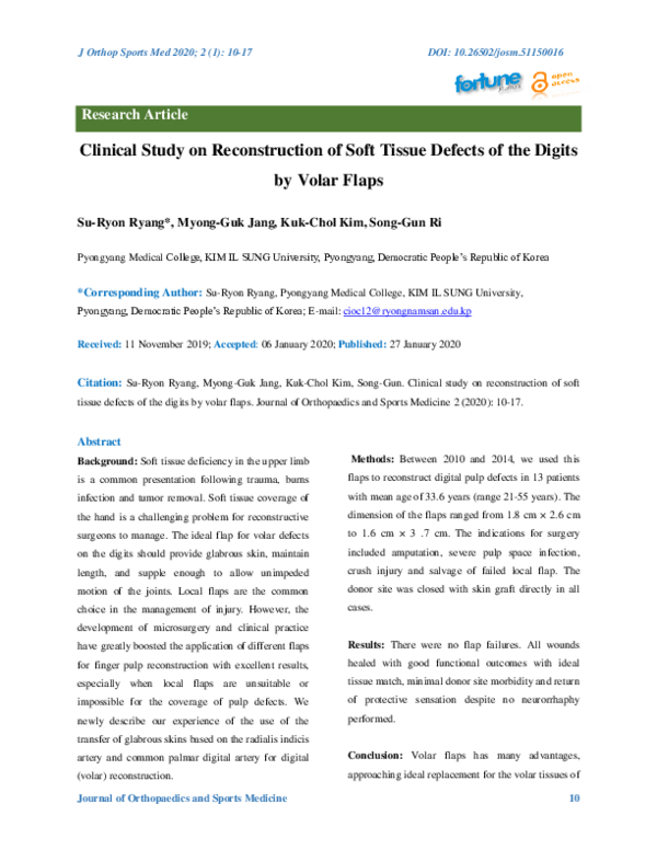 (PDF) Clinical Study on Reconstruction of Soft Tissue Defects of the ...