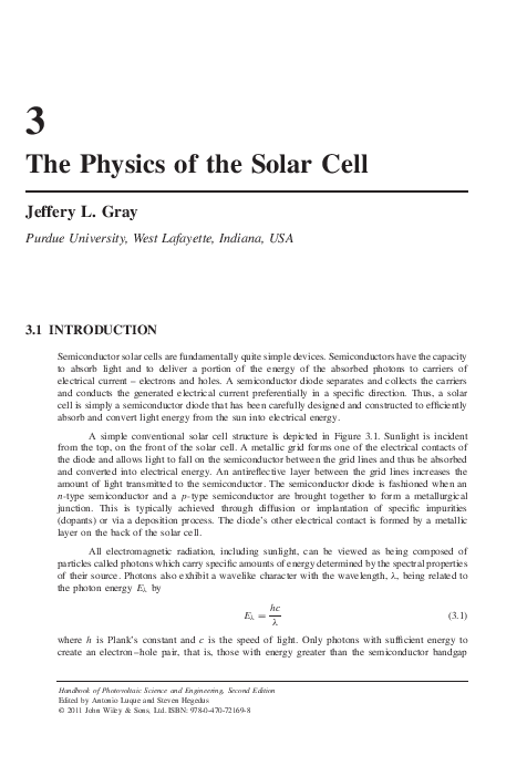 (PDF) The Physics of the Solar Cell
