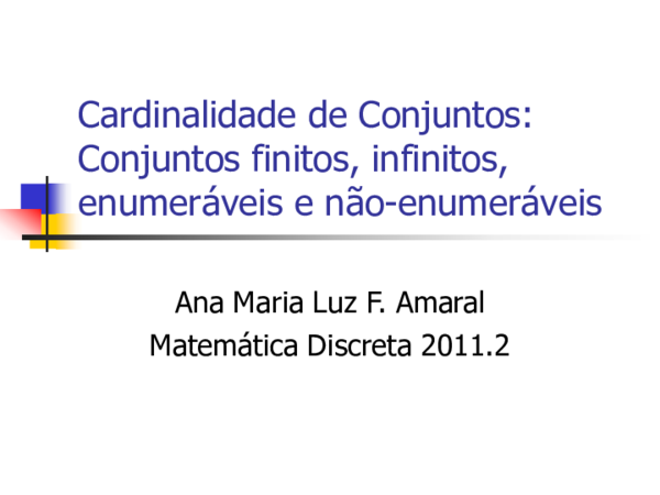(PPT) Cardinalidade de conjuntos