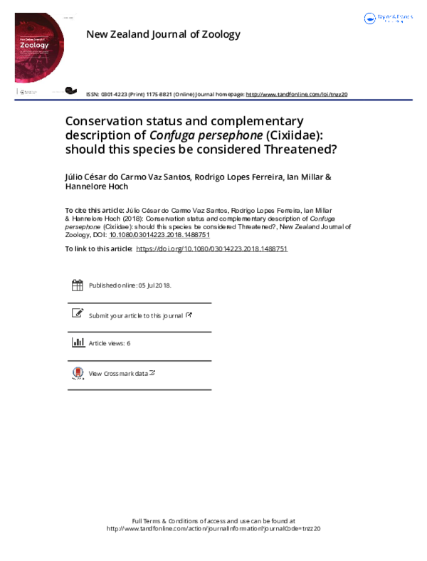 (PDF) New Zealand Journal of Zoology Conservation status and complementary description of ...