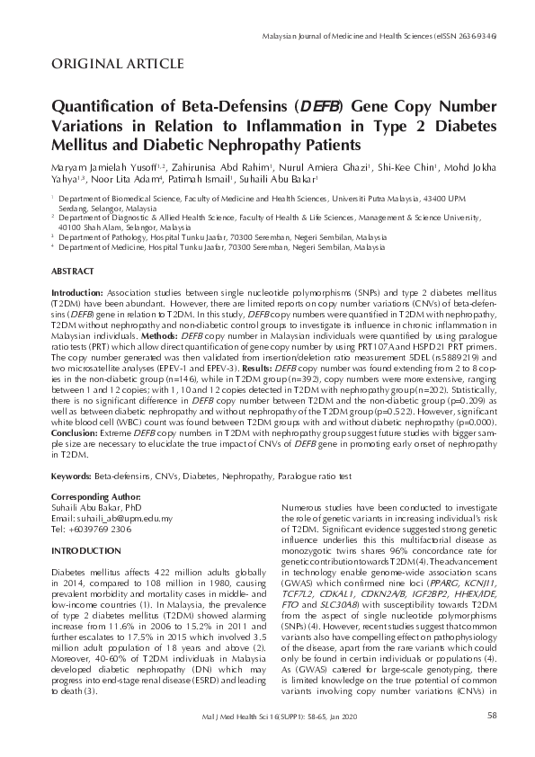 (PDF) Quantification of Beta-Defensins (DEFB) Gene Copy Number ...