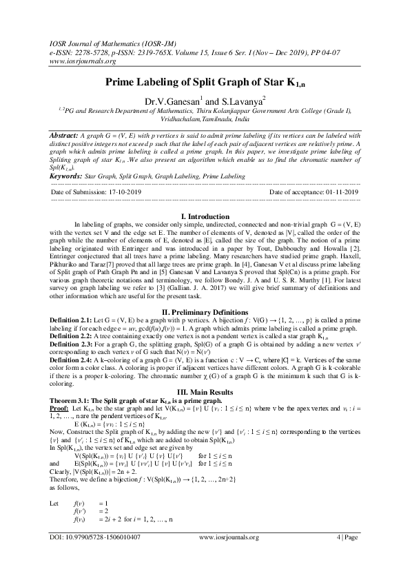 (PDF) Prime Labeling of Split Graph of Star K1,n