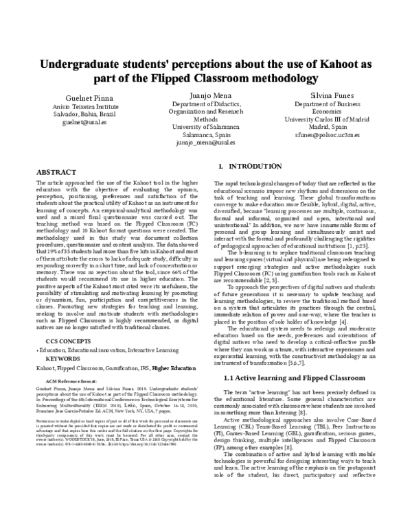 (PDF) Undergraduate students' perceptions about the use of Kahoot as ...