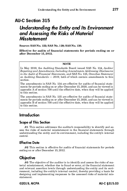 (PDF) Understanding the Entity and Its Environment Understanding the Entity and Its Environment ...