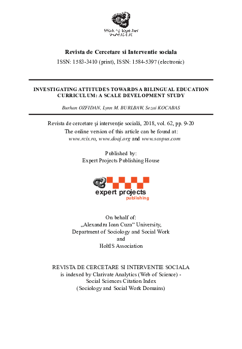 (PDF) Investigating Attitudes towards a Bilingual Education Curriculum: A Scale Development Study