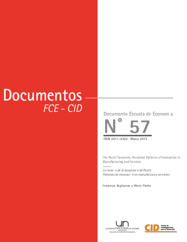 (PDF) The Pavitt Taxonomy, Revisited. Patterns of Innovation in ...