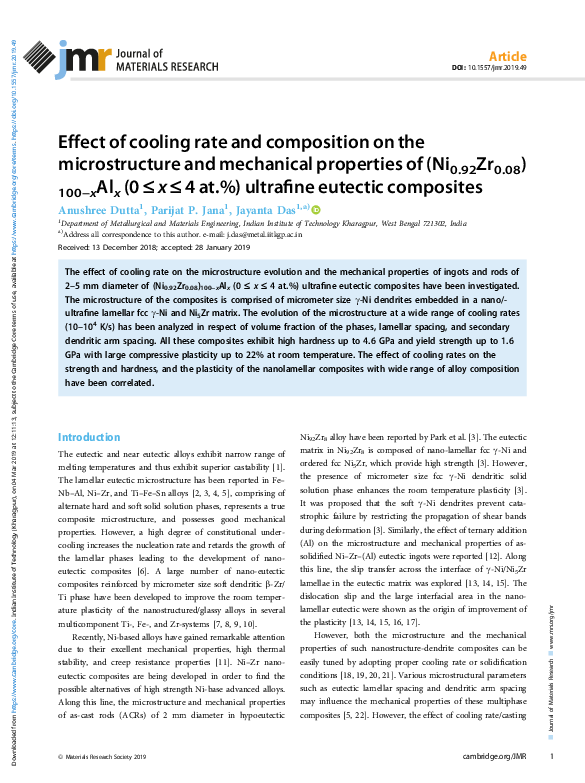 (PDF) Microscopic mechanism on the evolution of plasticity in nanolamellar γ-Ni/Ni5Zr eutectic ...