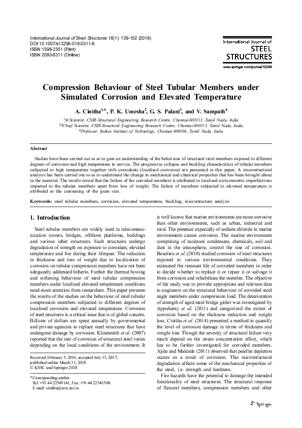 (PDF) Compression Behaviour of Steel Tubular Members under Simulated ...